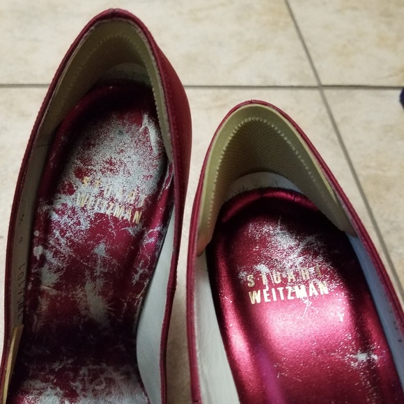 Stuart Weitzman | Shoes | Stuart Weitzman Red Satin Shoes | Poshmark
